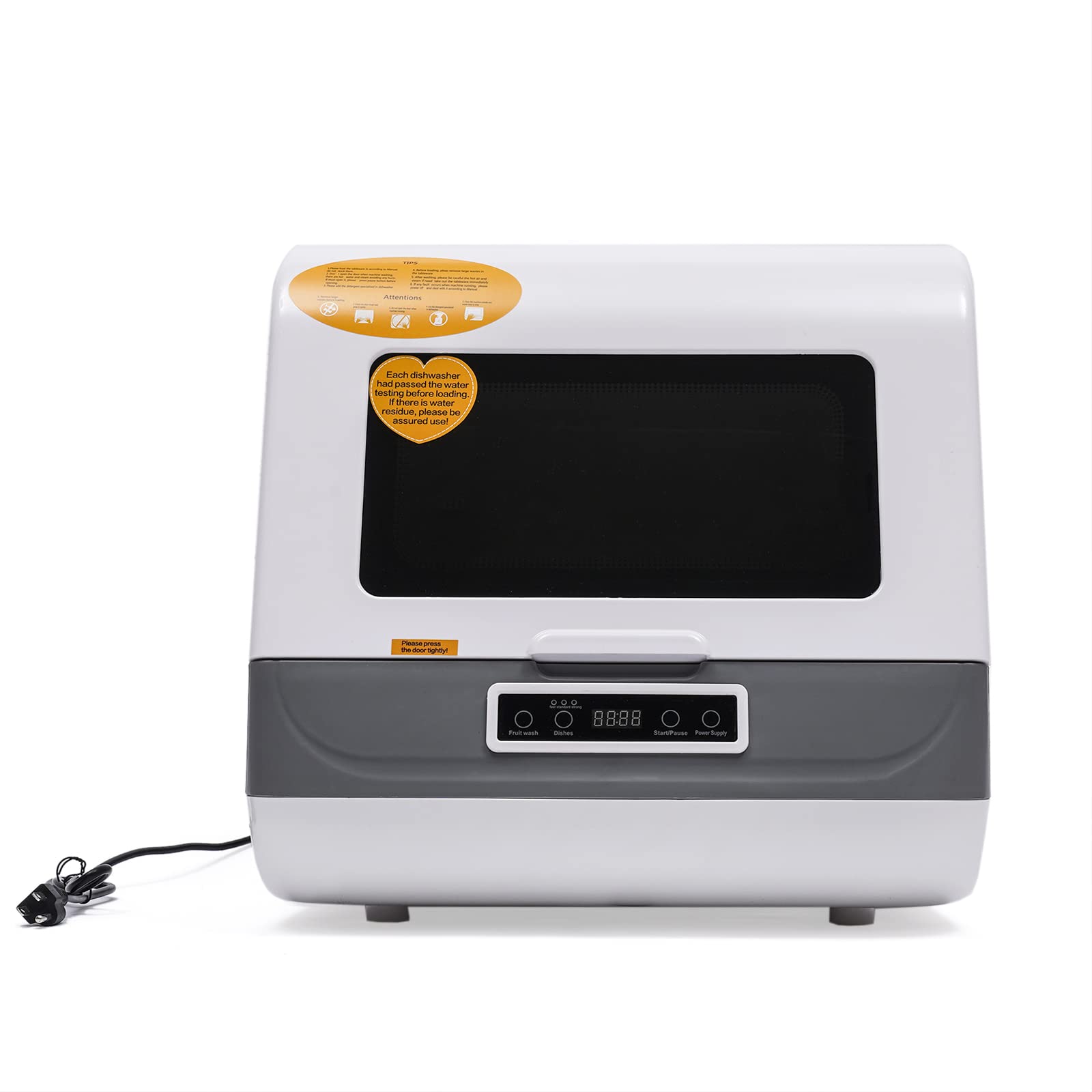 Portable Countertop Dishwasher, Mini Cleaner Dish Washing,Air and Temperature Dry,Compact Dishwasher for Apartments, Dorms and RVs (3 Washing Programs)