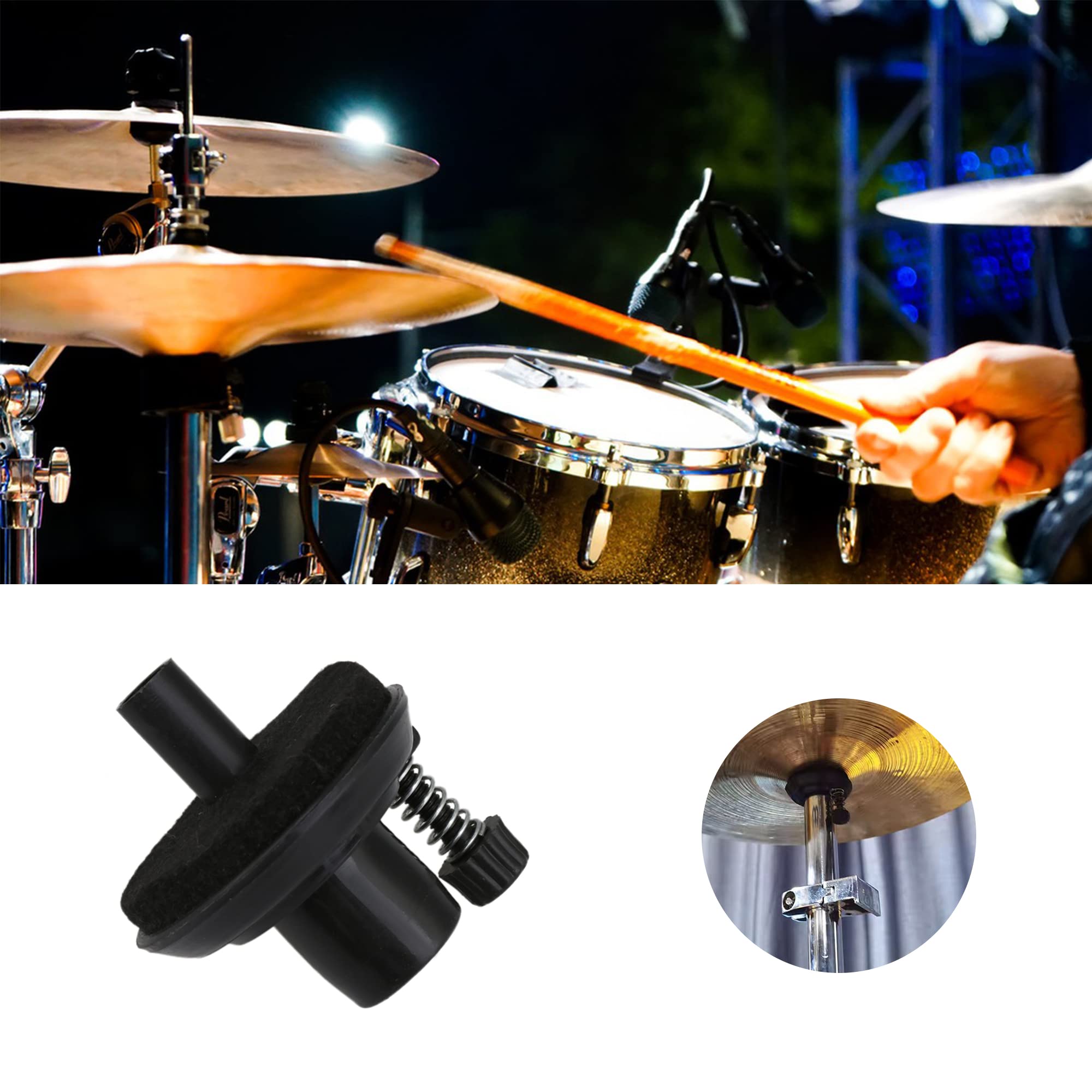 Xstyle Hi-hat Cymbal Stand Holder, 22mm Black Rubber Hi-hat Support for Drum Set Accessories