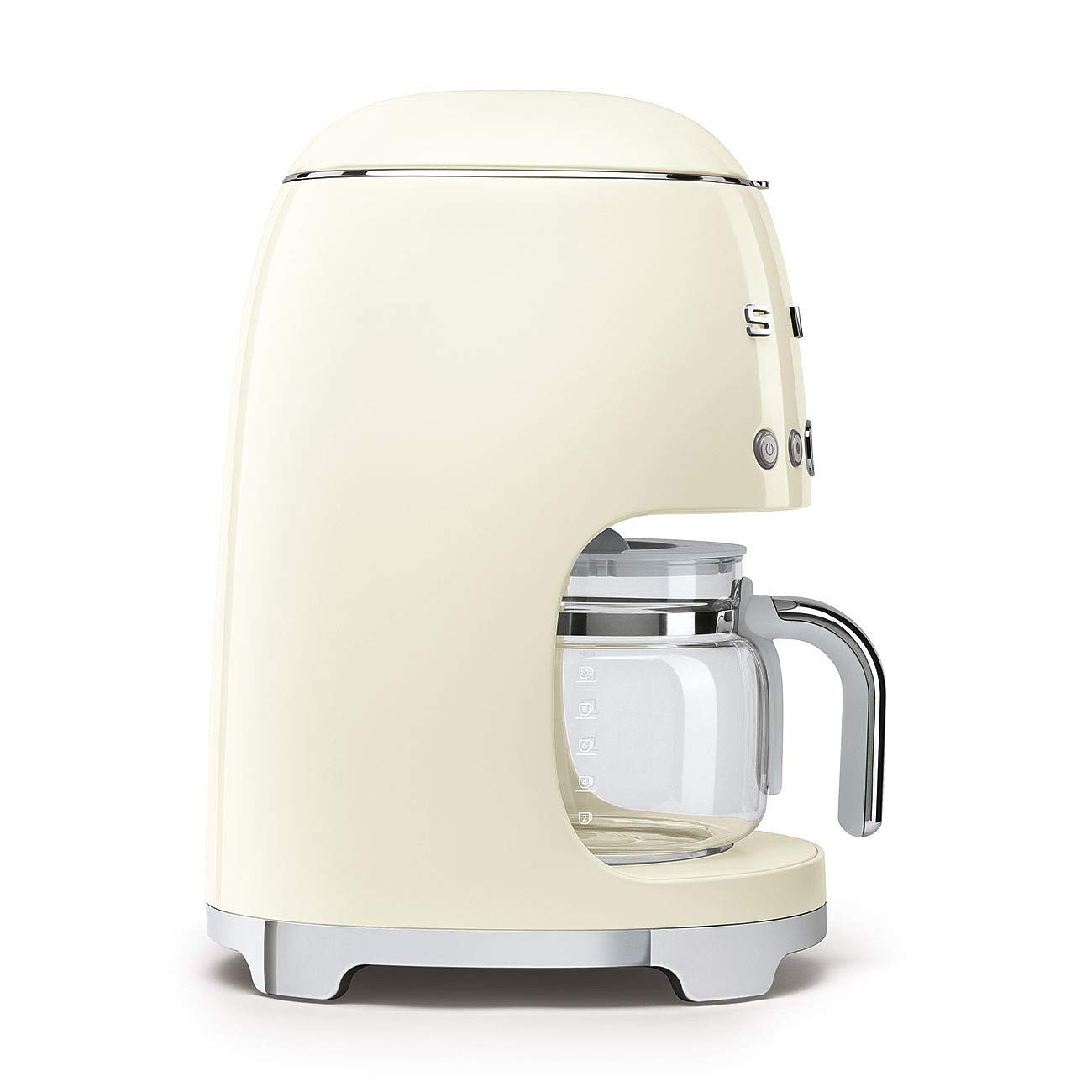 Smeg DCF02CRUK Drip Coffee Machine, Auto-Start Mode, Reuseable Filter, Digital Display, Anti-Drip System, Aroma Intensity Option, 1.4 Litre Tank, Cream