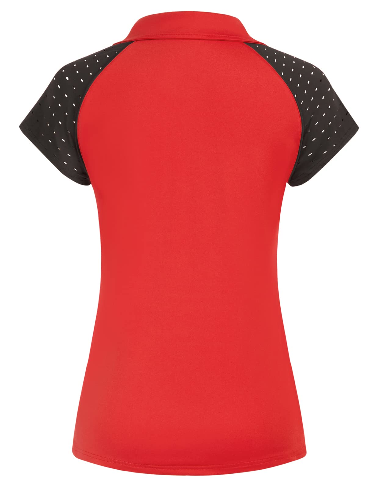 Women Quick Dry Golf Shirts Color Block Casual Polo Shirt Short Sleeves Tops for Work(XL, Red)