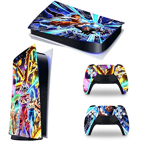 Super Saiyan God PS5 Digital Edition Whole Body Vinyl Skin Sticker Decal Cover for Playstation 5 Digital Edition System Console and Controllers
