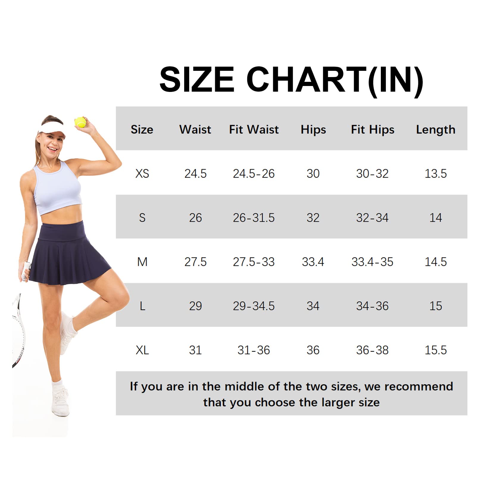 Women's Pleated Tennis Skirts with Pockets Shorts High Waisted Golf Skirts Workout Active Athletic Skorts Skirts Dark Blue