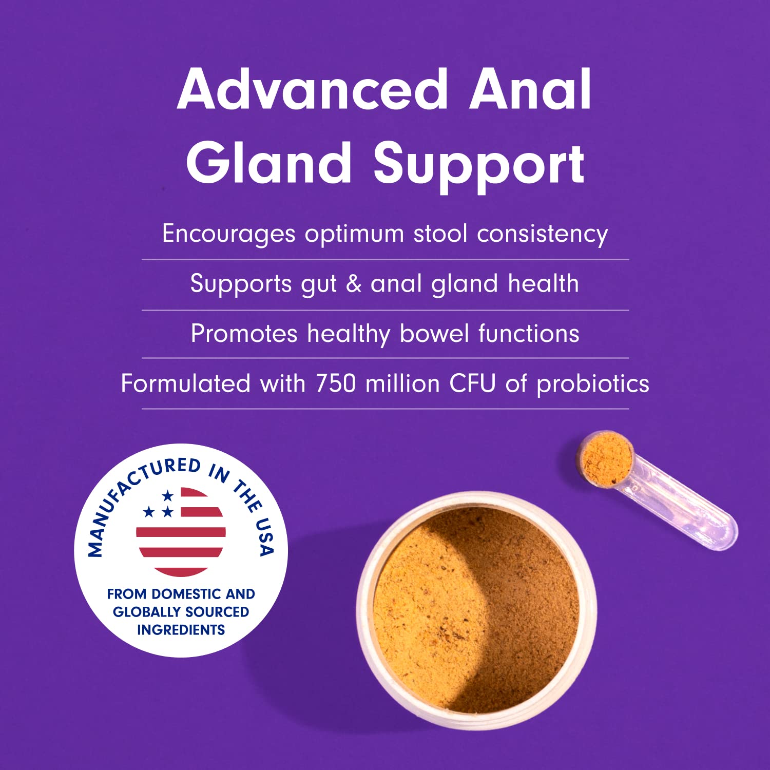 Petlab Co. Anal Gland Support β Target Scooting & Fishy Odor - Supports Anal Gland Health While Helping to Optimize Stool Consistency - Easy to Use Powder