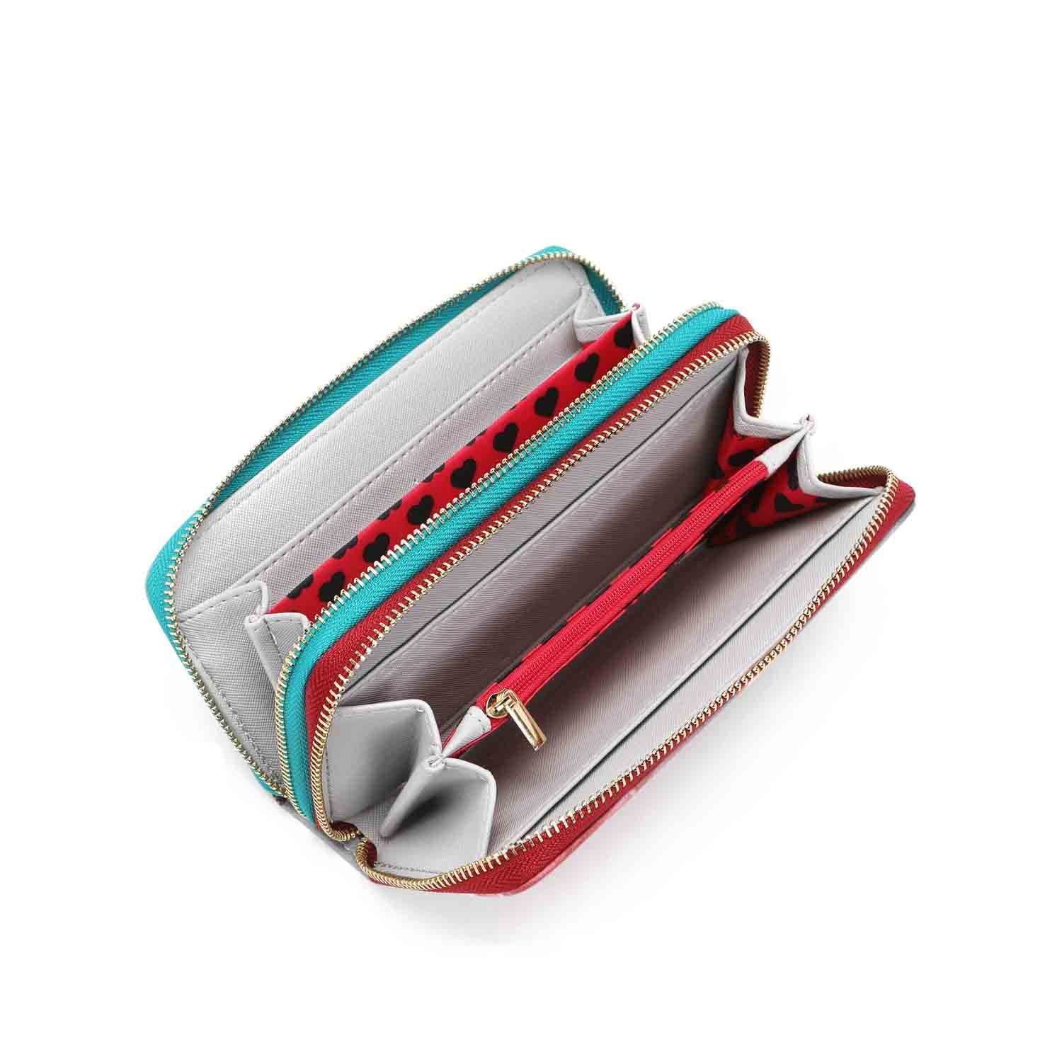 Nicole Lee NIKKY DOUBLE ZIPPER WALLET-Multicolor,RFID Blocking Technology