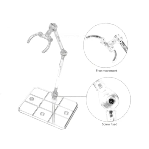 TSY TOOL 6 Pcs of HG144 Action Figure Stand, Display Holder Base, Doll Model Support Stand Compatible with 6" HG RG SD SHF Gundam 1/44 Toy Clear