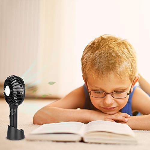 SkyGenius Portable Handheld Fan, 2600mAh Rechargeable Battery/USB Operated Mini Cooling Fan for Home Office Outdoors Travel(Black)…