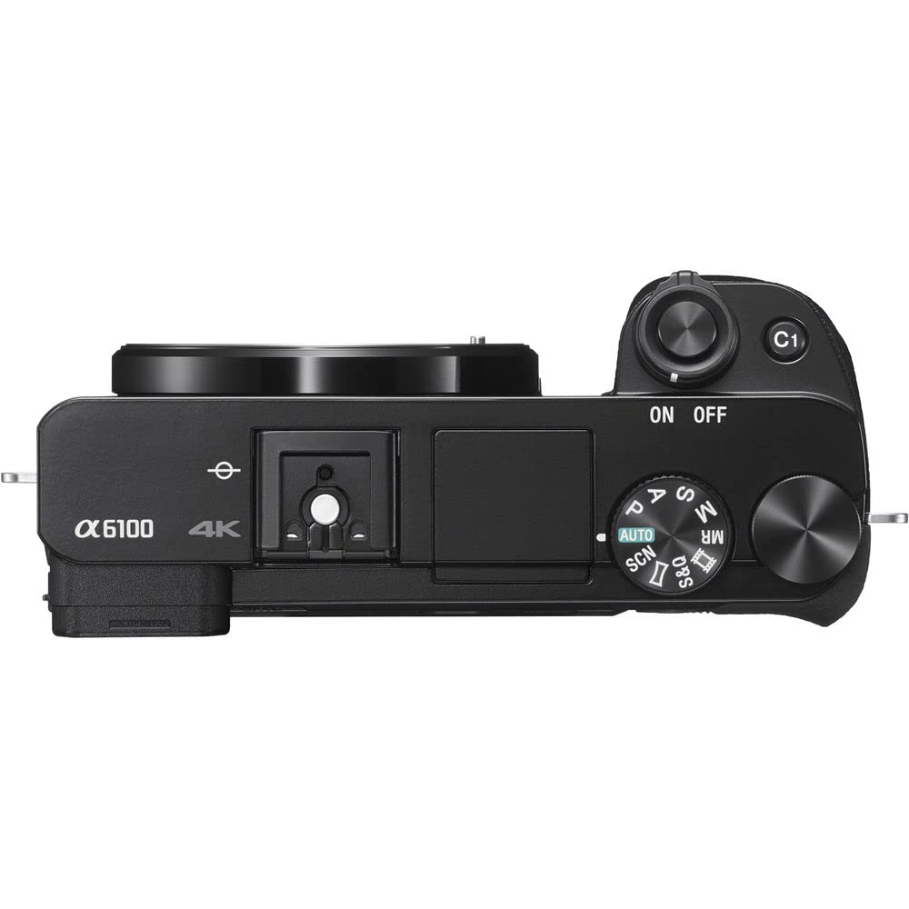 Sony Alpha a6100 Mirrorless Digital Camera (ILCE6100L/B) with 16-50mm Lenses with Flash, 64GB Memory Card, Cleaning Set and More (Renewed)