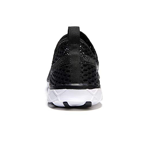 SUOKENI Women's Quick Drying Slip On Water Shoes for Beach or Water Sports Ultralight Walking Shoes Black/White,Size:US 10/EU 41