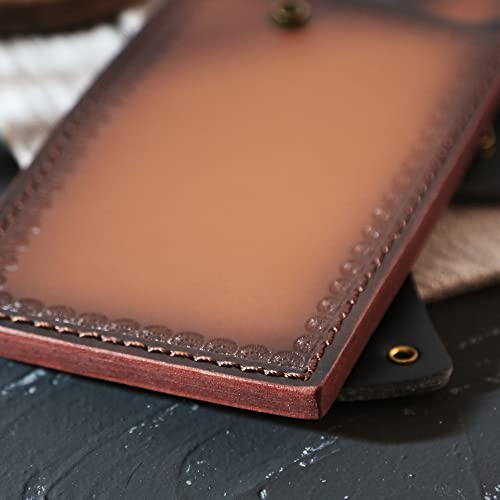 XYJ Chef Knife Sleeves PU Leather Knife Cover With Carry Belt Loop Black Brown Kitchen Knives Edge Guards Protector Tools 2-pieces(Knives Not Included)