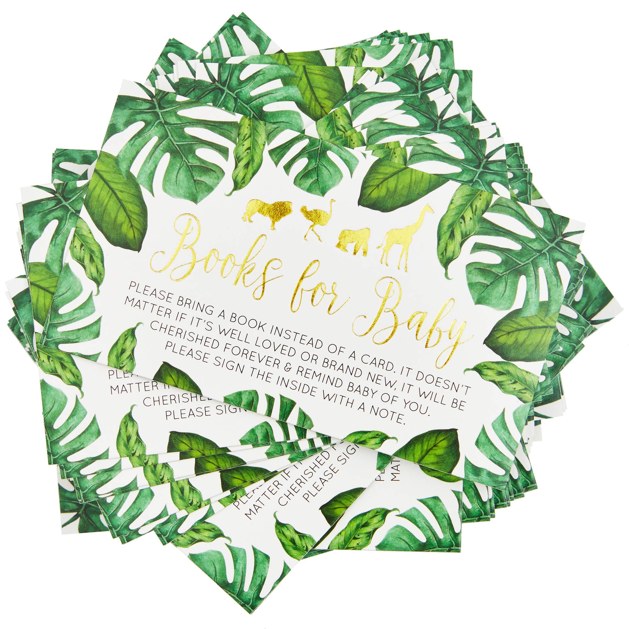 Sparkle and Bash Books for Baby Shower Request Cards (60 Count) Jungle Safari