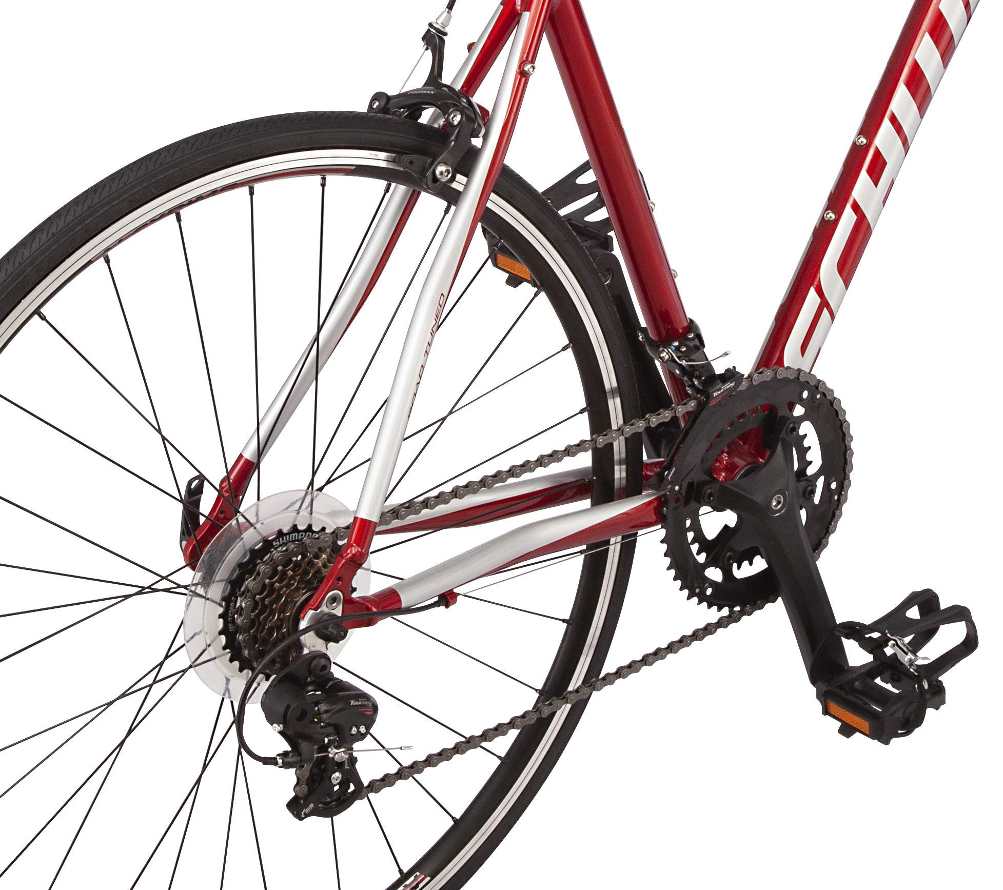 Schwinn Fastback Tourney AL Adult Performance Road Bike, Beginner to Intermediate Bicycle Riders, 700c Wheels, 14-Speed Drivetrain, Small Aluminum Frame, Red