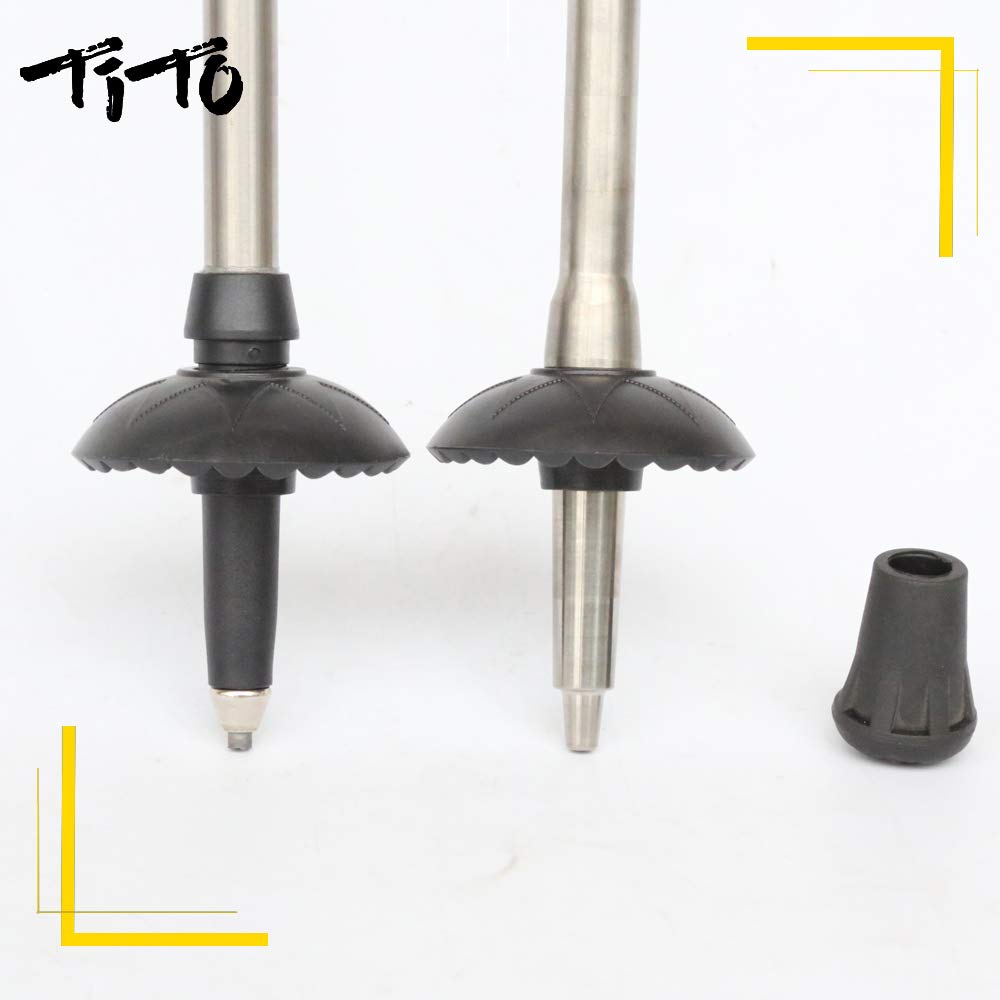 TiTo Titanium Trekking Pole Outdoor Camping GR9 Titanium Alloy Lightweight Hiking Telescopic Stick Walking Trekking Pole (Internal Wu Rod tip)