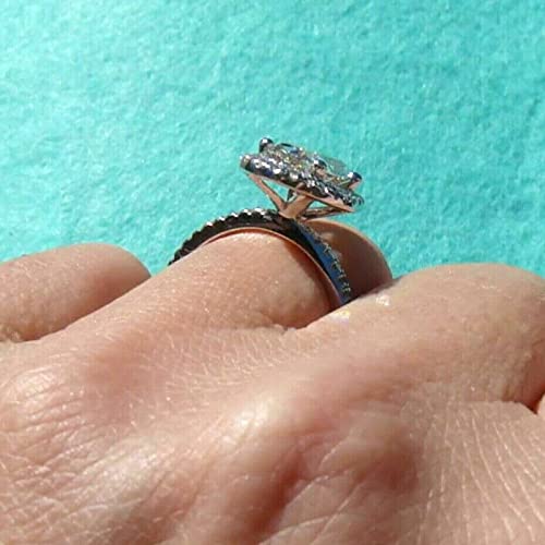 ZJQZBSS S925 sterling silver super flash diamond ladies ring oval egg-shaped zircon CZ engagement ring romantic wedding bridal dinner jewelry (10)