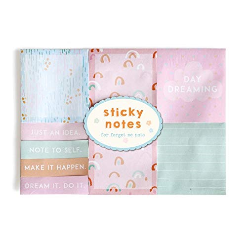 Sticky Notes for Forget Me Nots - Set of Cute Pastel Self Stick Note Pads and Index Tabs