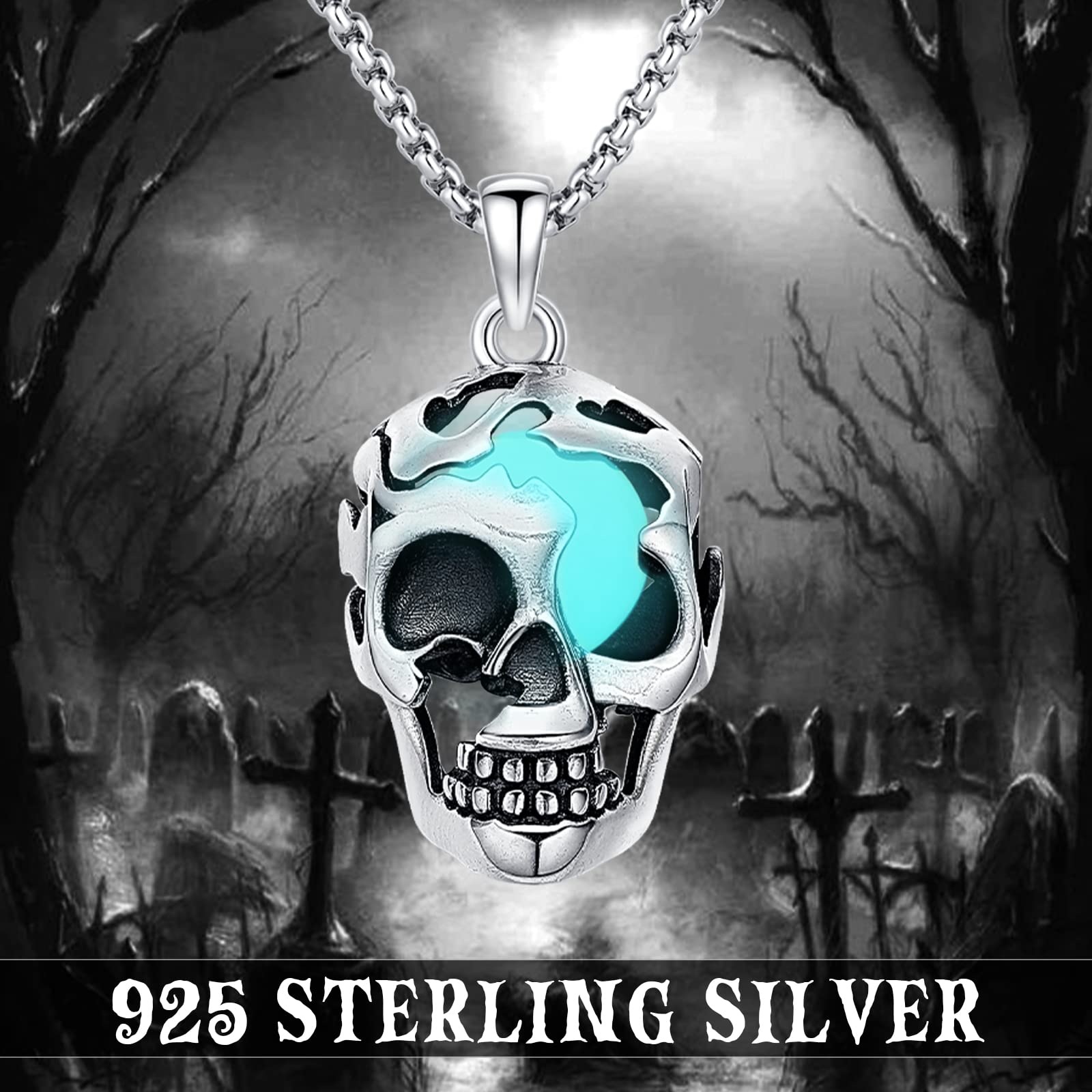 TRISHULA Firefly Necklace, 925 Sterling Silver Glow in the Dark Firefly Lightning Bug Pendant for Women Luminous Firefly Jewelry Gift for Christmas Birthday