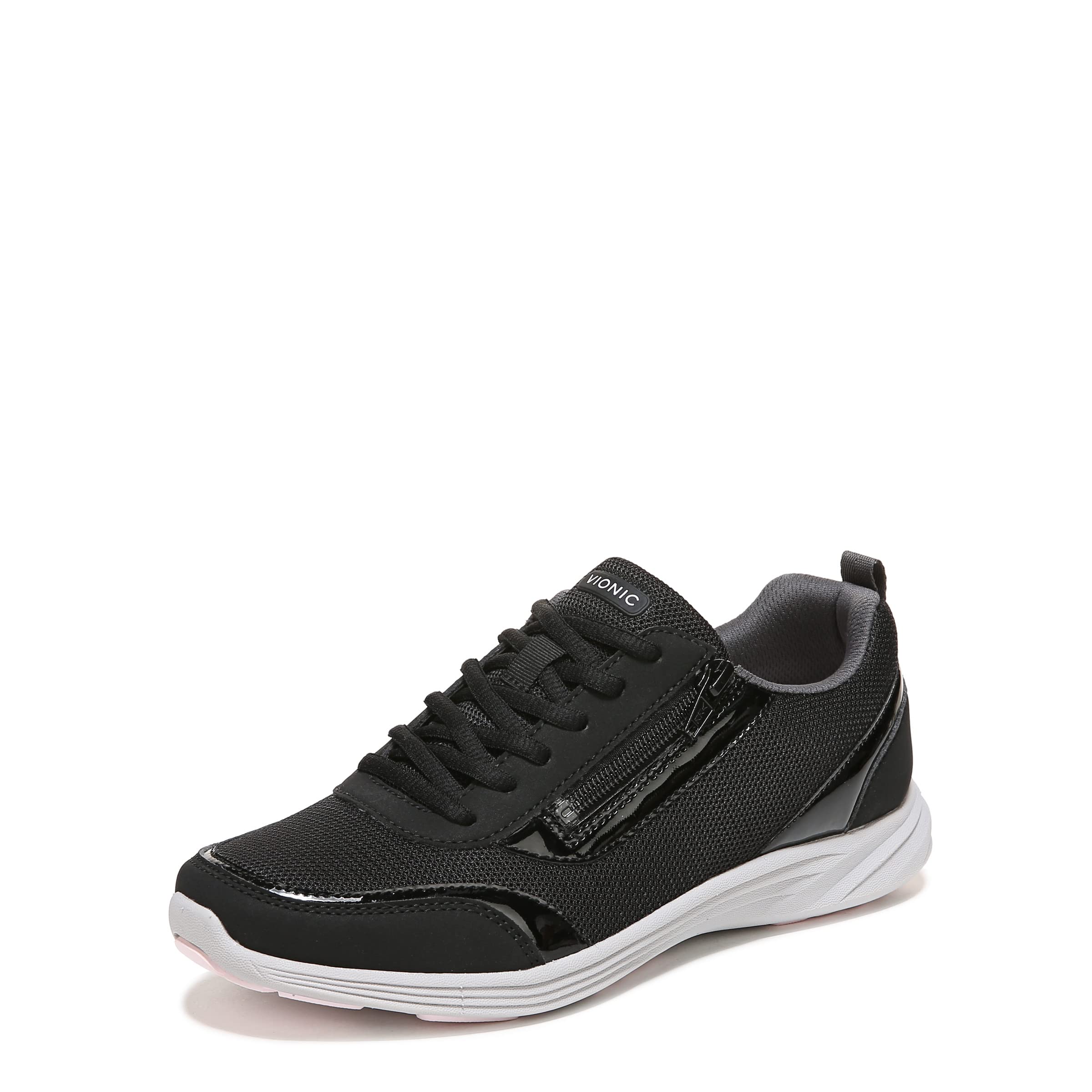 Vionic Women's Agile Cassis Walking Sneaker- Supportive Active Sneaker That Includes an Orthotic Insole and Cushioned Outsole for Arch Support, Black 8 Wide
