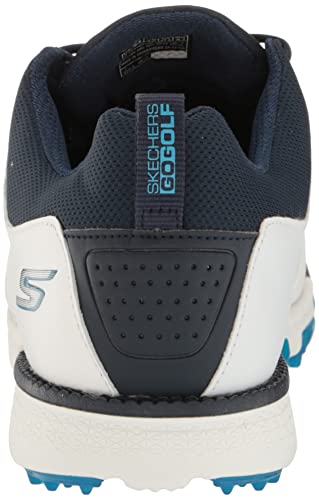 Skechers mens Elite Tour Sl Waterproof Golf Shoe, White/Navy, 11 US