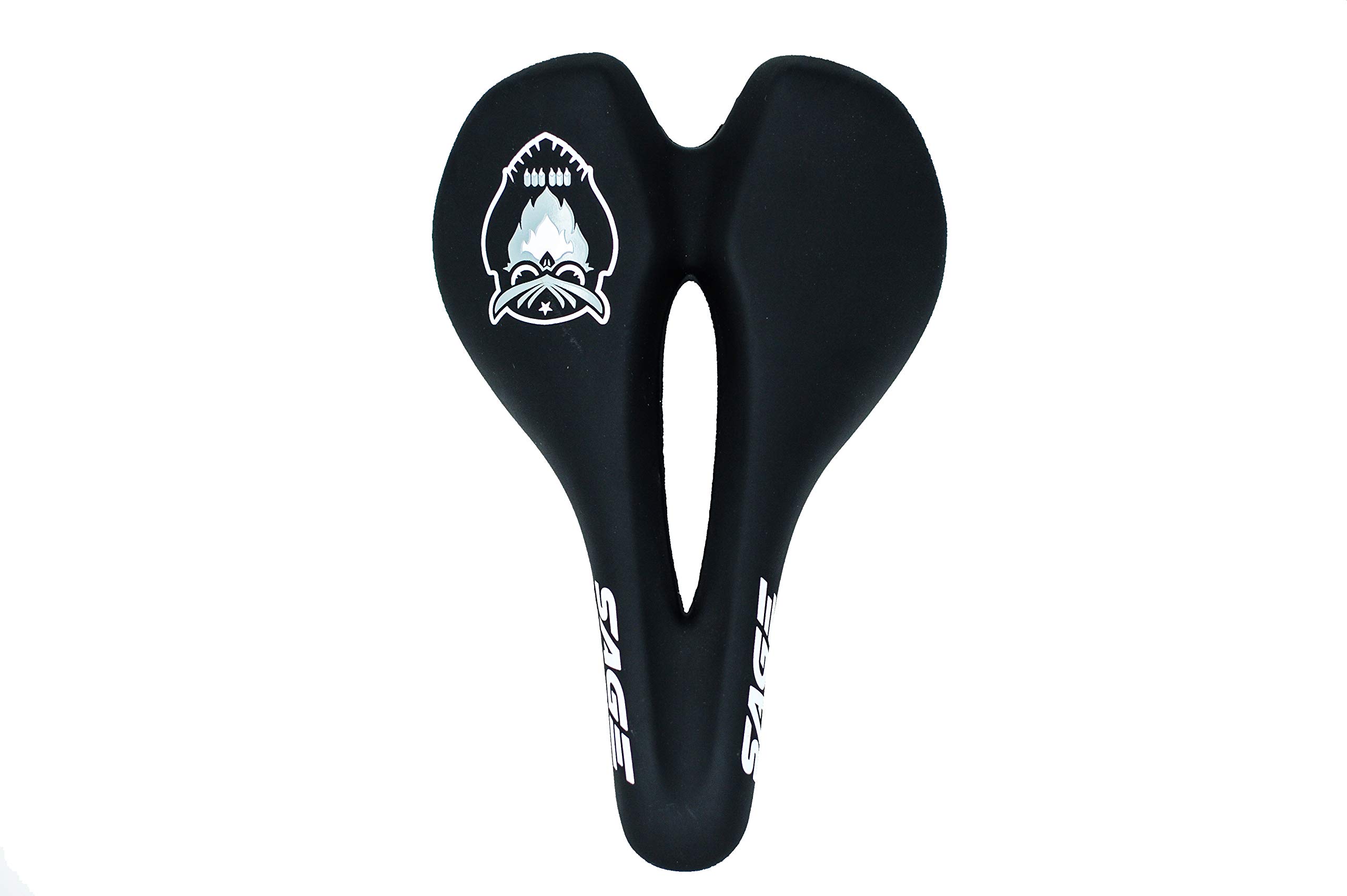 Sage Beccus Bike Saddle | Titanium Rails Bicycle Comfort Cushion Seat | Mountain Road Bikes Padded Cycling Seats | Men and Women Exercise Performance Cycle Accessories (143mm)