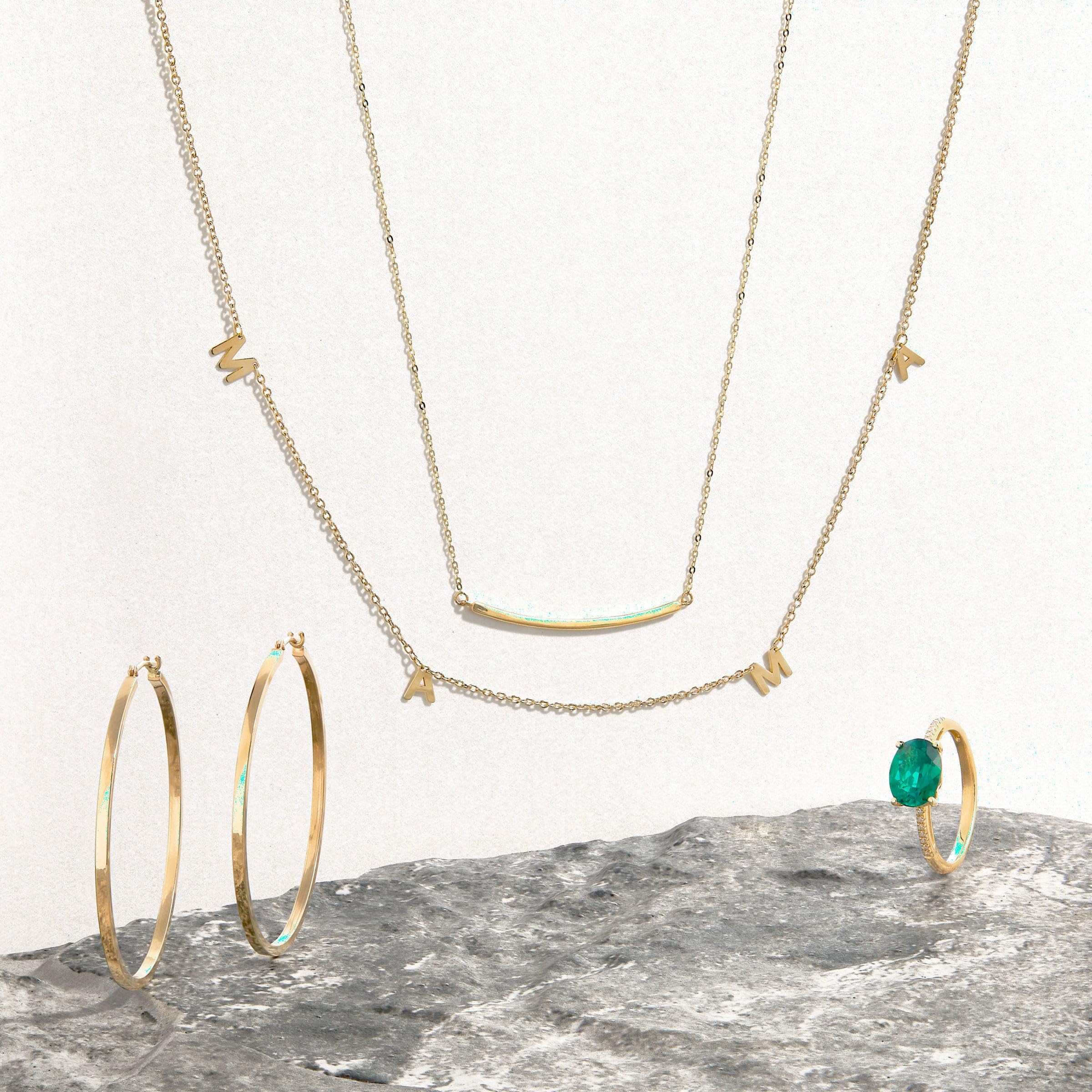 Welry Square Tube Hoop Earrings for Women, 10K Yellow Gold, Jewelry Gift Idea, 40mm