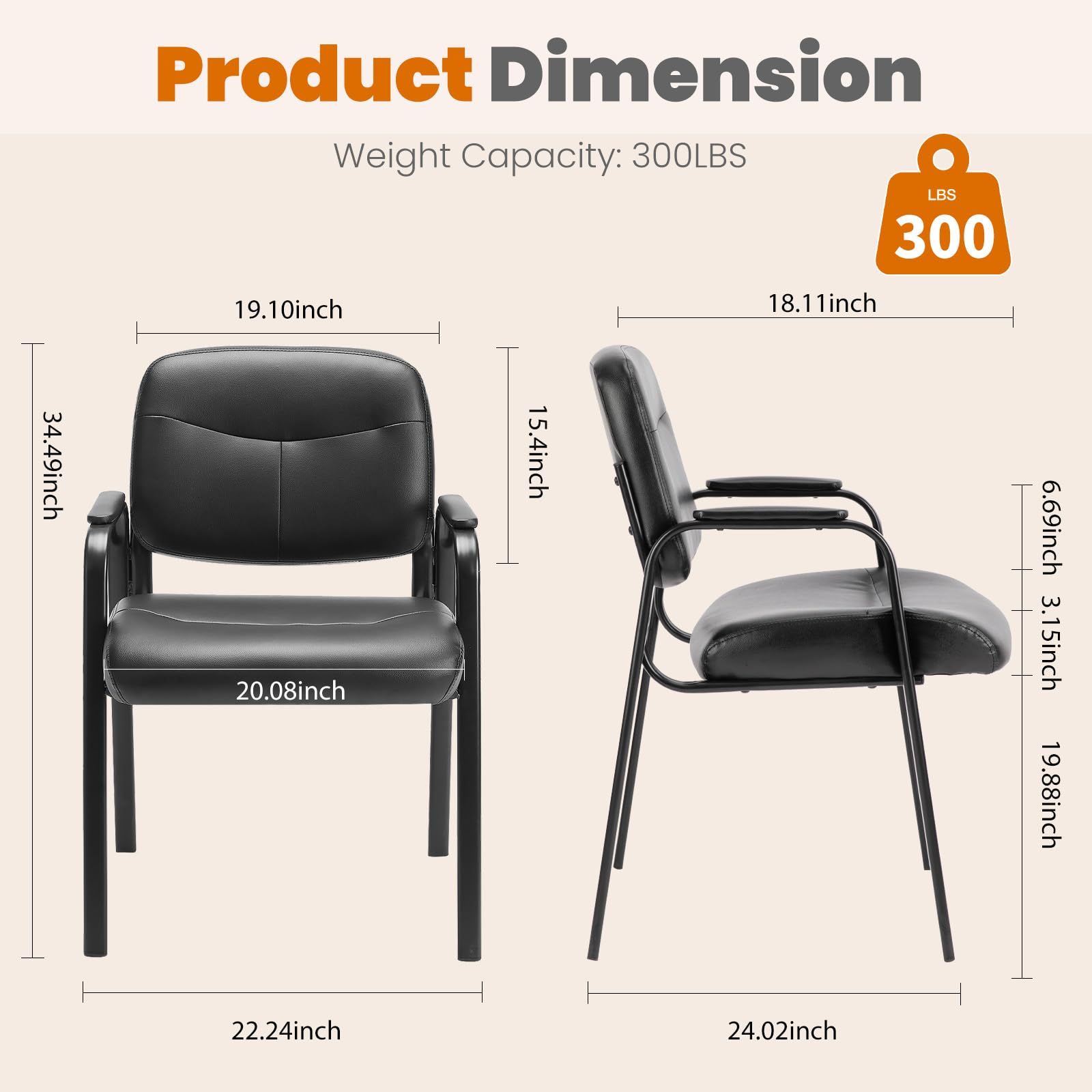 Sweetcrispy Executive Office Chair Beige White Desk Chair with Wheels Height Adjustable PU Leather Office Chair Flip Up Arms Mid Back Computer Chair with Lumbar Support
