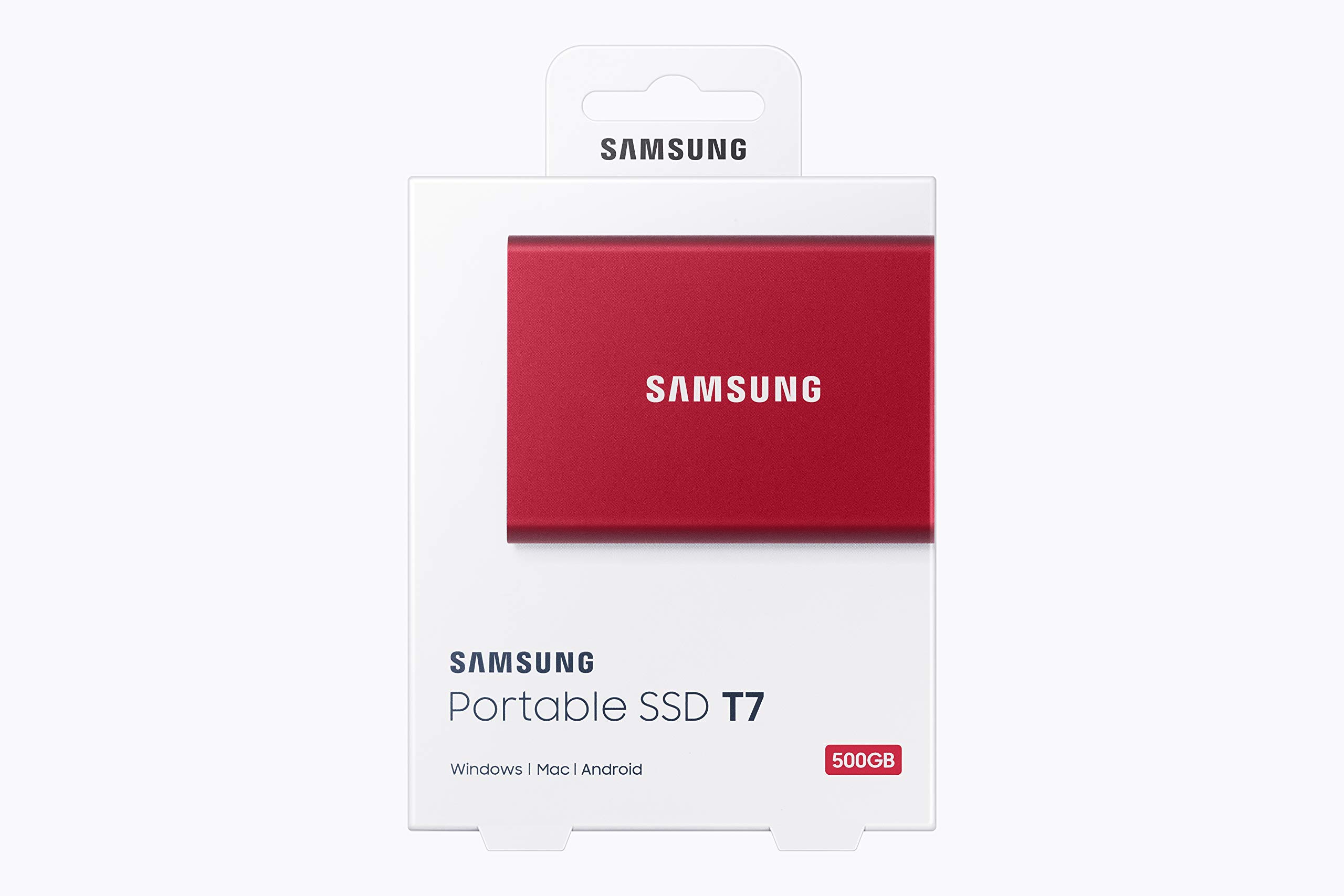 Samsung Portable SSD T7 500GB USB 3.2 External Solid State Drive Red (MU-PC500R) (Renewed)