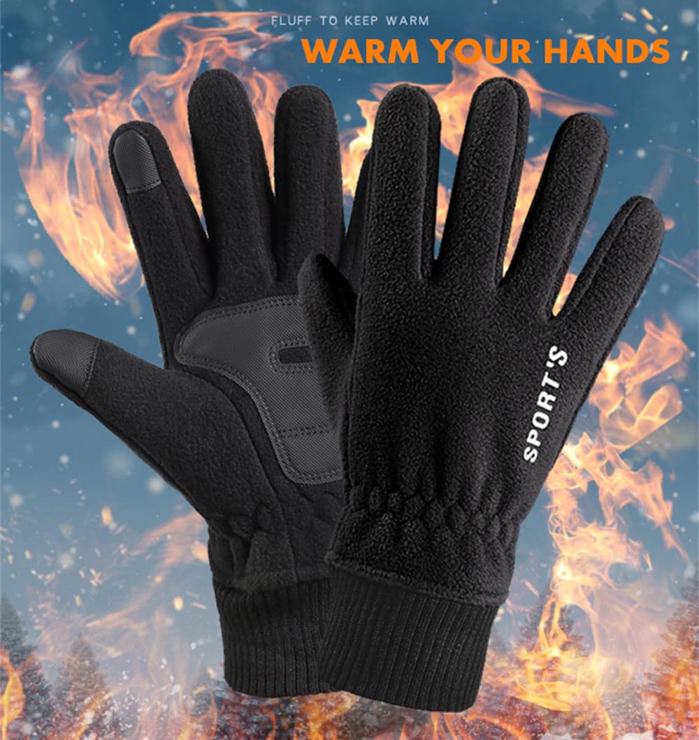 Winter Gloves Men Women Touch Screen Warm Gloves Water Resistant Windproof Thermal Gloves for Driving Running Cycling Texting (Gray)