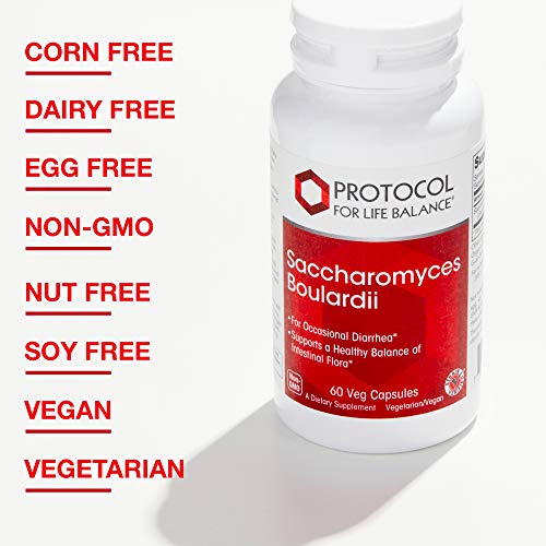 Protocol Saccharomyces Boulardii - 10 Billion CFU - Probiotic Supplement - Supports Gut Health & Digestive Health* - Relieves Occasional Diarrhea* - Halal & Kosher - 60 Veg Caps