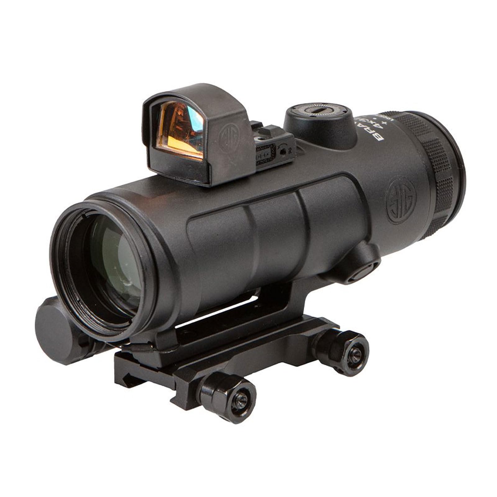 Sig Sauer BRAVO4 Battle Pack | Tactical Hunting Shooting Durable Waterproof Fogproof Illuminated 5.56/7.62 Horseshoe Dot Reticle 4X32MM Optic Sight | ROMEOZero Sight & Accessories Included