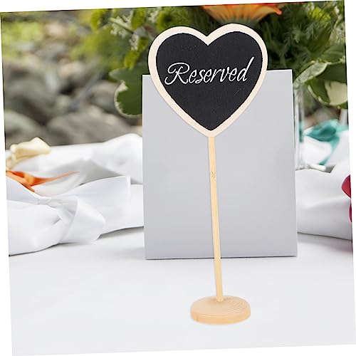STOBOK 50 Pcs Message Board Wooden Blackboards Heart Chalkboard Chalk Board Name Plates Chalk Boards for Tables Mini Blackboard Sign Removable Name Heart Plates Memorandum Detachable