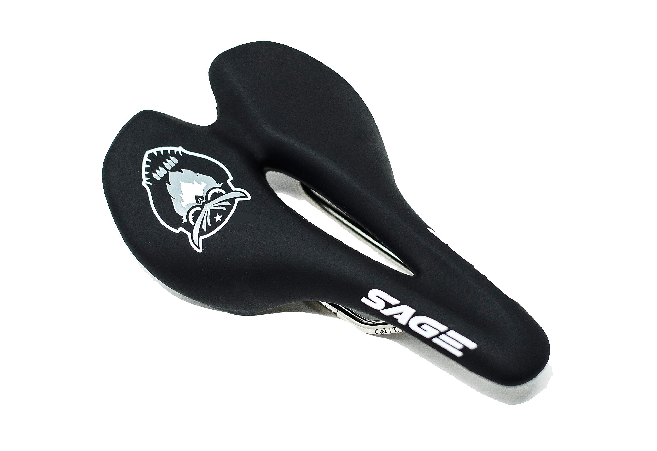 Sage Beccus Bike Saddle | Titanium Rails Bicycle Comfort Cushion Seat | Mountain Road Bikes Padded Cycling Seats | Men and Women Exercise Performance Cycle Accessories (143mm)