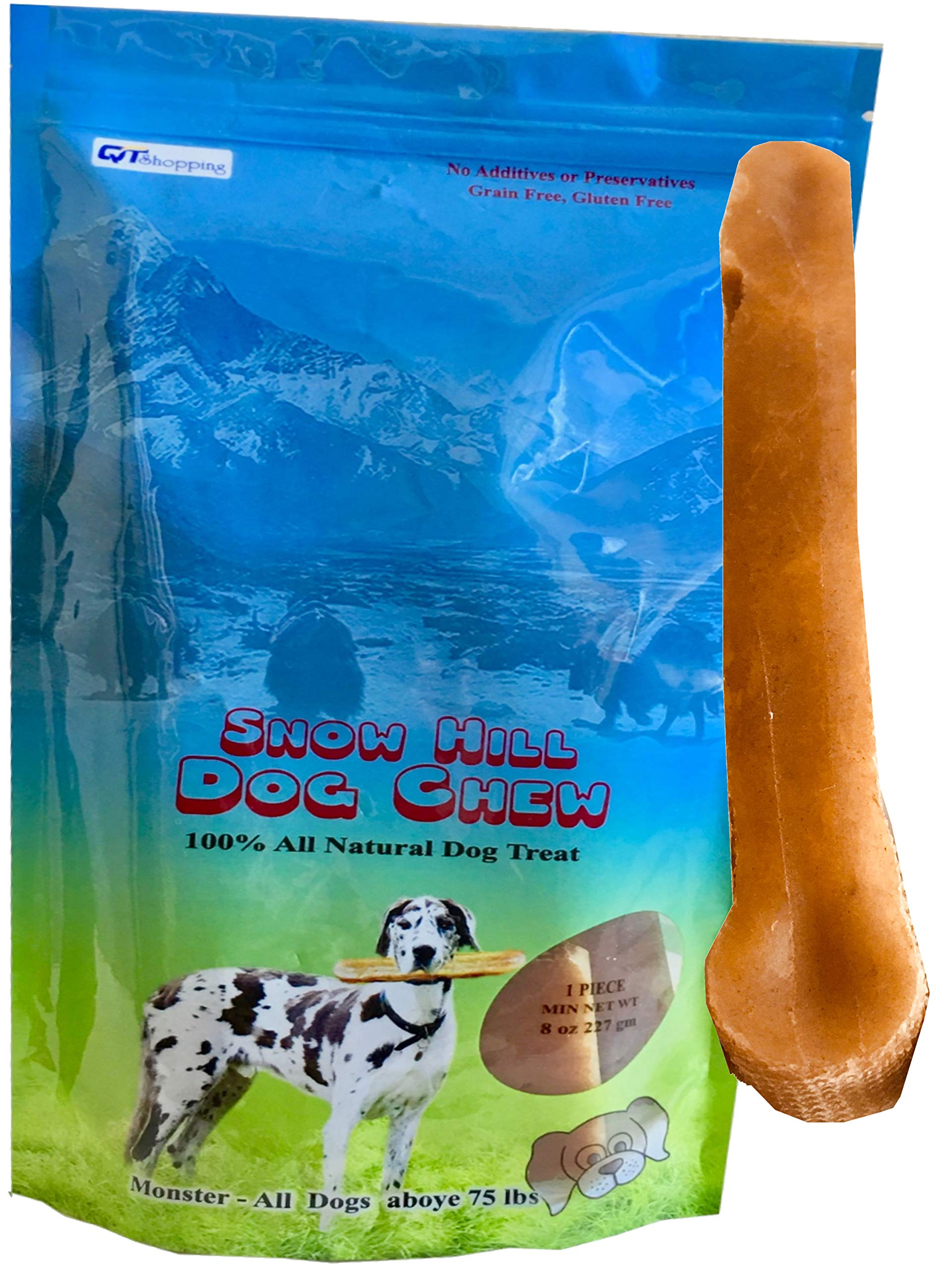 Snow Hill Dog Chews Size XXL 8 Oz Himalayan Yak Milk Natural Long Lasting Odor Stain Gluten GMO Free Protein-Rich improved Oral Health - Good for All Dogs above 75 lbs