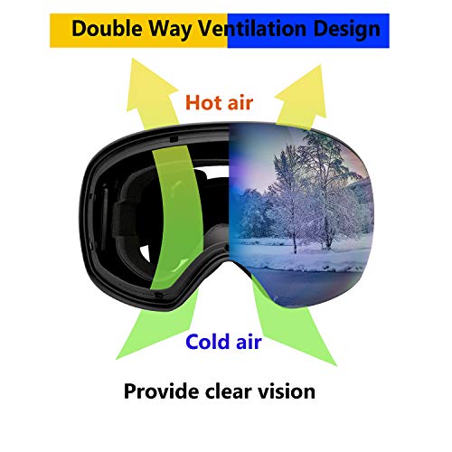 SLTY Ski Goggles Anti-Fog Winter Snowboard Goggle Snowmobile Windproof Dustproof Glasses for Men Women
