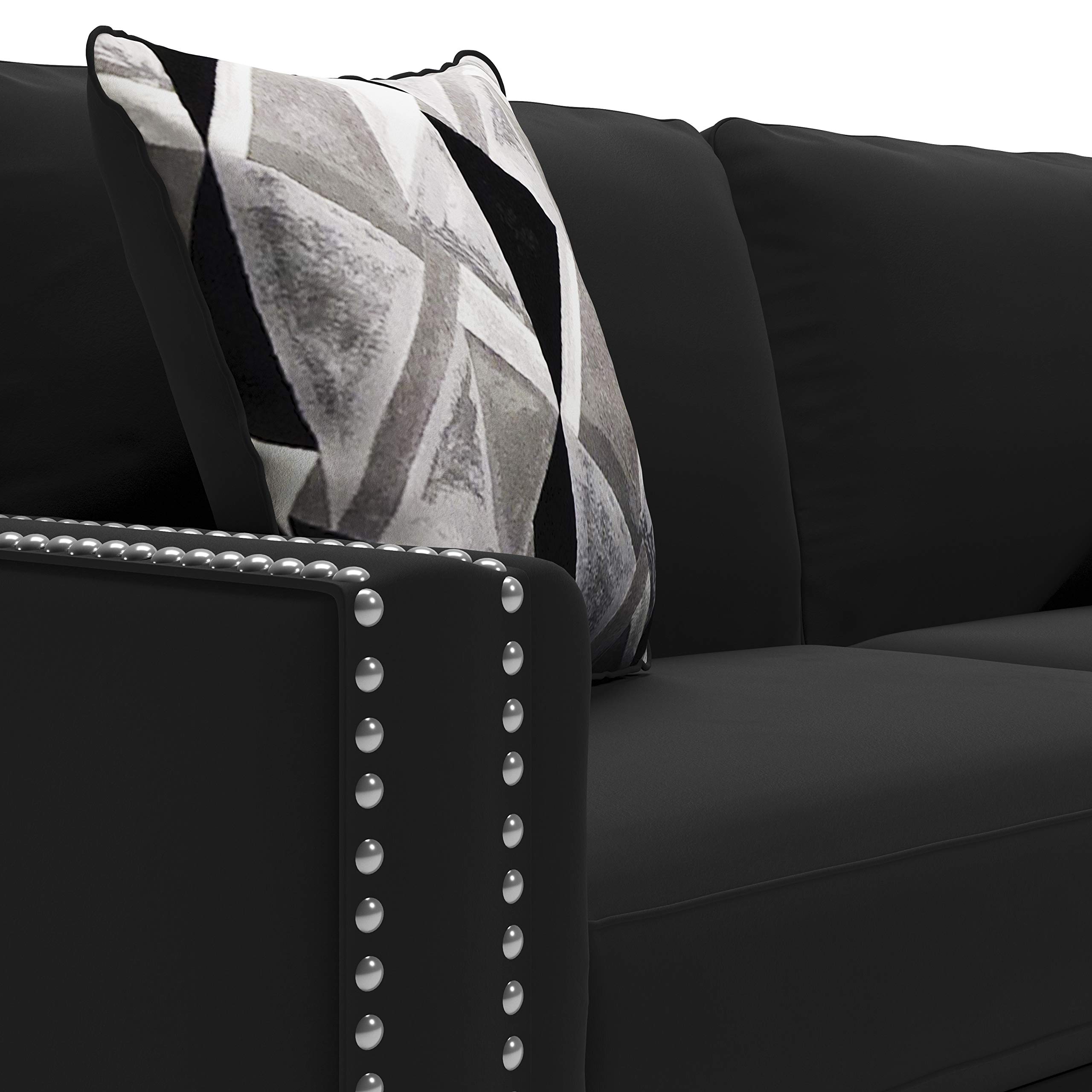 Signature Design by Ashley Gleston Glam Accent Chair with Nailhead Trim, Black