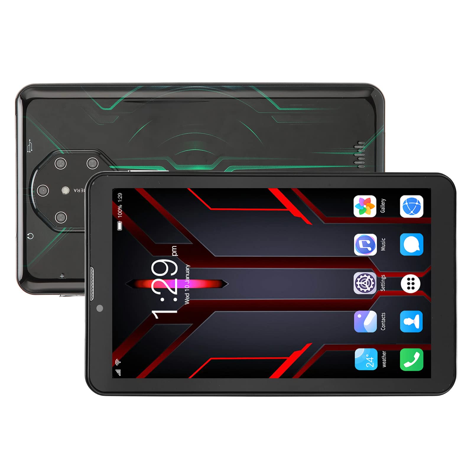 Tablet for Kids, MT6592 8 Cores CPU Green 1960x1080 IPS for Android 10 7 Inch Tablet Dual Camera for Work (US Plug)