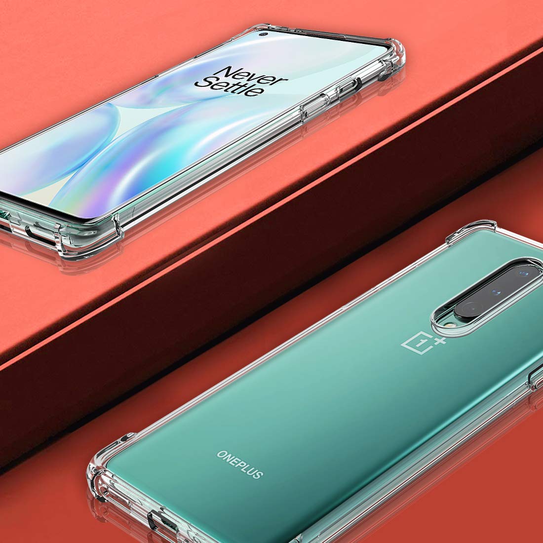 Osophter for Oneplus 8 Case [Not Compatible with Oneplus 8t],Clear Transparent Reinforced Corners TPU Shock-Absorption Flexible Cell Phone Cover for One Plus 8(Clear)