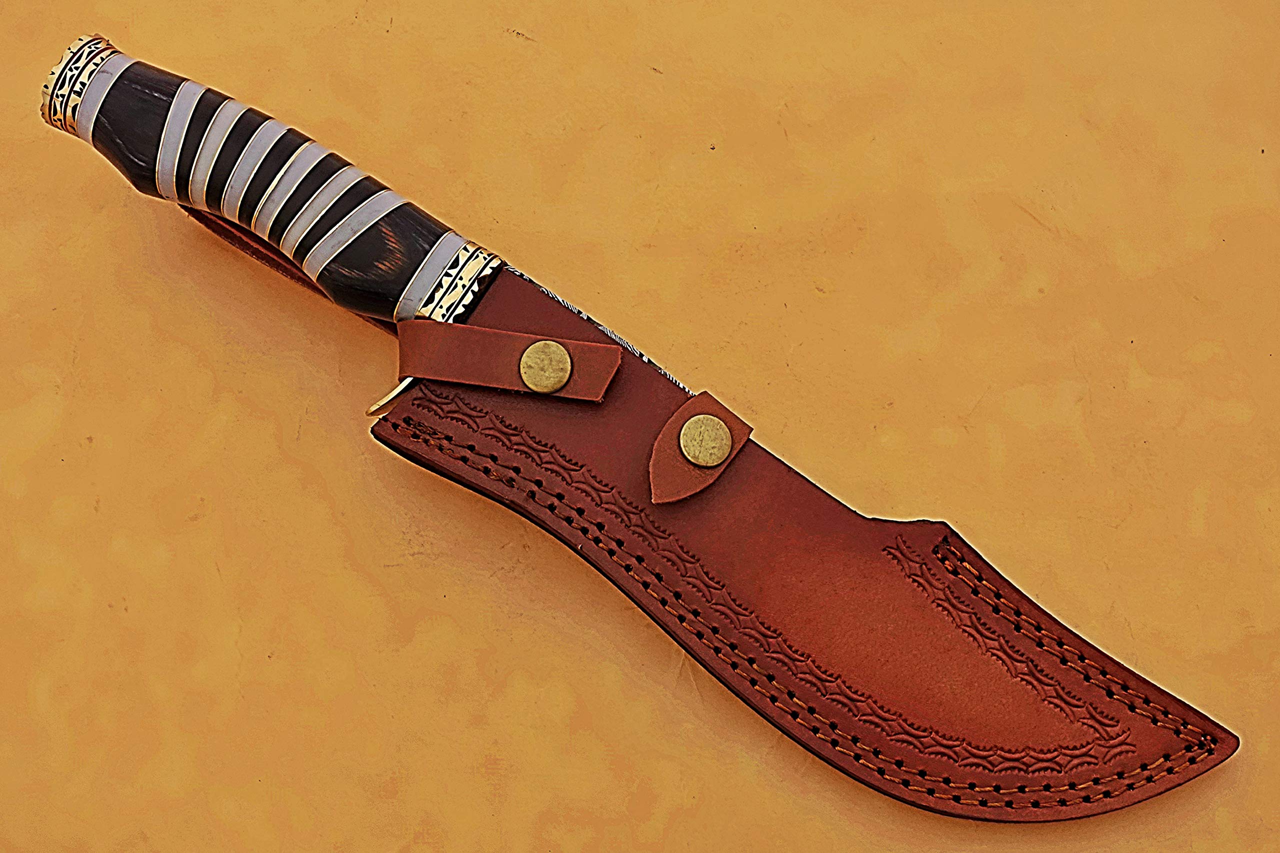 Smart & Sharp Custom Handmade Damascus Steel Hunting Knife/Bowie Knife SS-17367 (black)