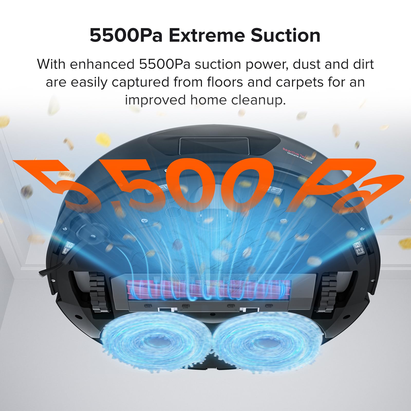 roborock S6 MaxV Robot Vacuum and Mop with Dual Cameras, Recognize and Avoids Obstacles, 2500Pa Strong Suction, Smart Mapping, Advanced Night Vision, Good for Pet Hair