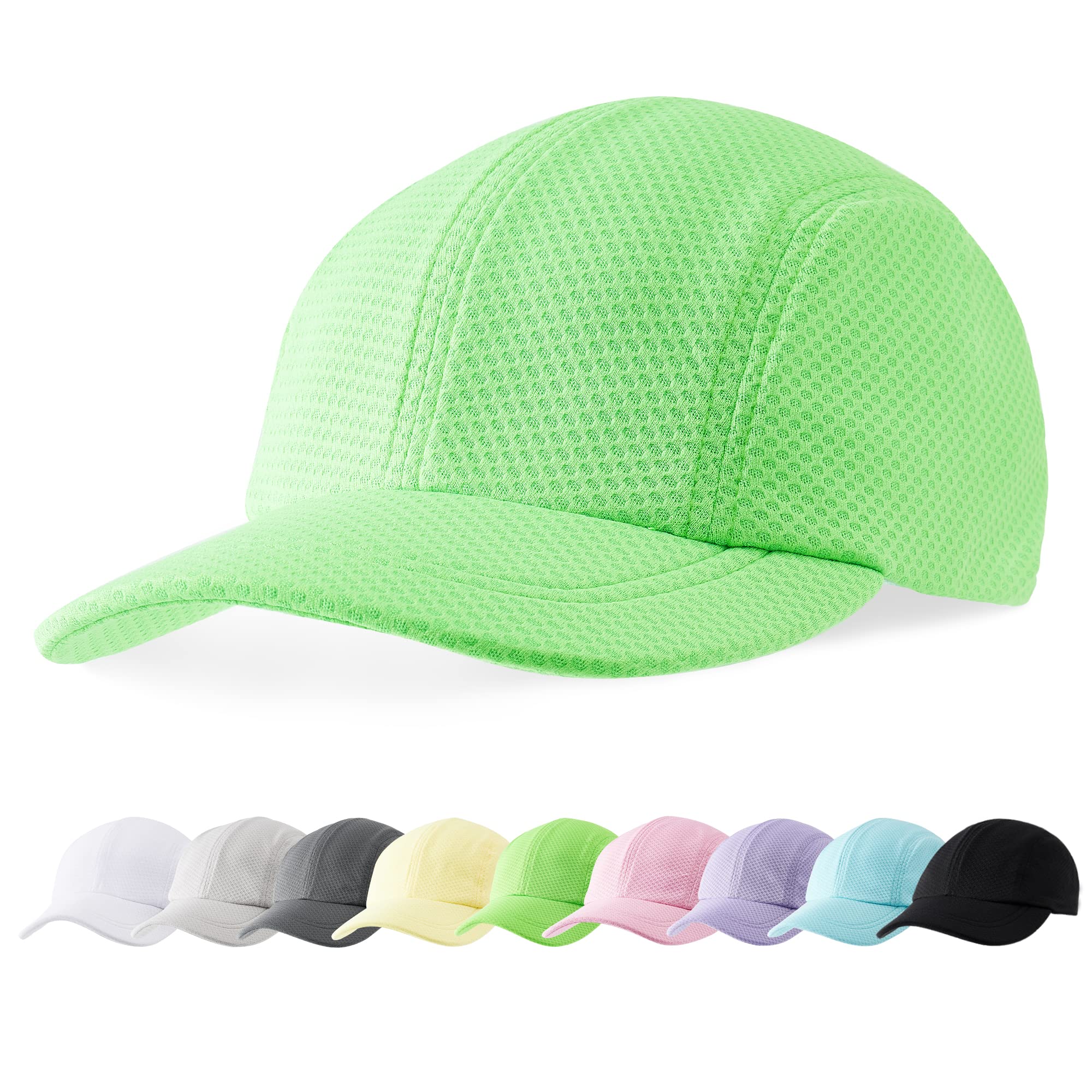 zowya Breathable Quick Drying Outdoor Sport Hat Evaporate Sweat Unstructured Running Climbing, Golf Cap for Men Women Paradise Green