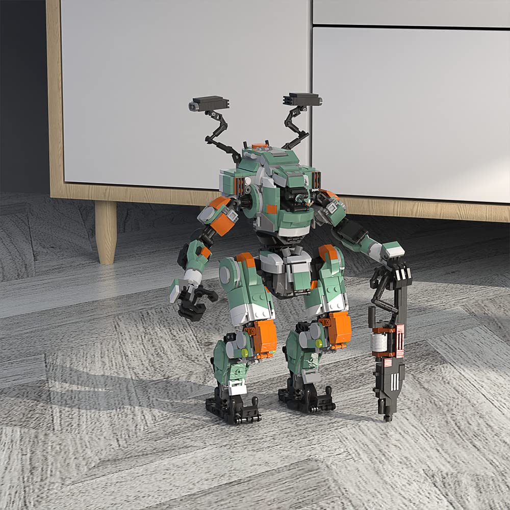 Pioneer Titan Building Model Kit, Fall Popular Mech Game Console Game Mech Toy Action Figure, Compatible with Lego Bricks (1057 Pieces)