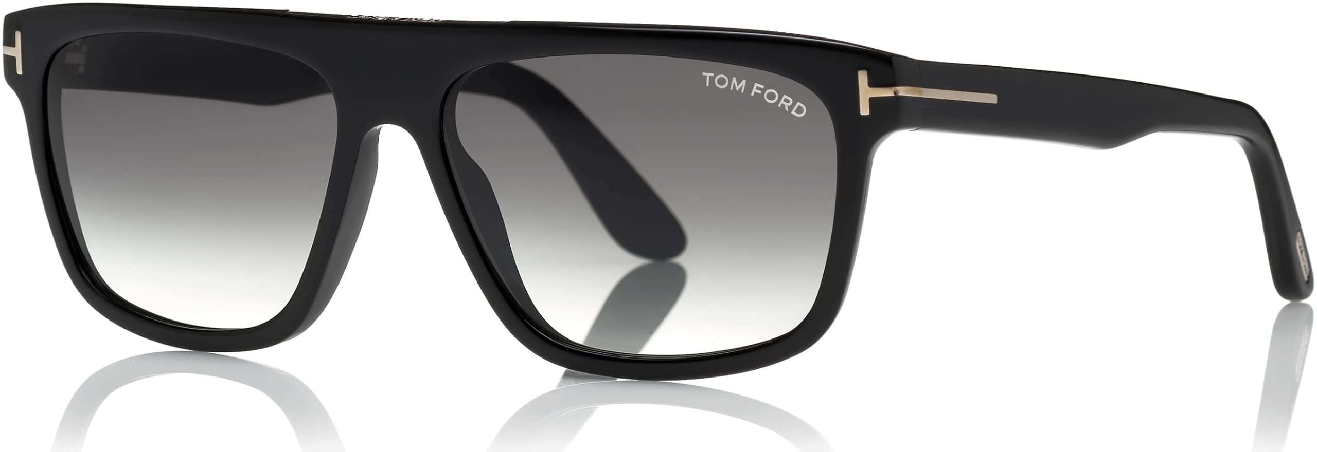 Tom Ford FT0628 Cecilio-02 01B 57MM Shiny Black/Smoke Gradient Geometric Sunglasses for Men + BUNDLE with Designer iWear Eyewear Kit