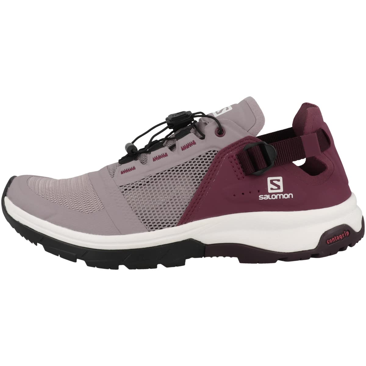 Salomon TECH Amphib 4 Hiking Shoes for Women Sneaker, Black/Bistre/Tawny Orange, 6