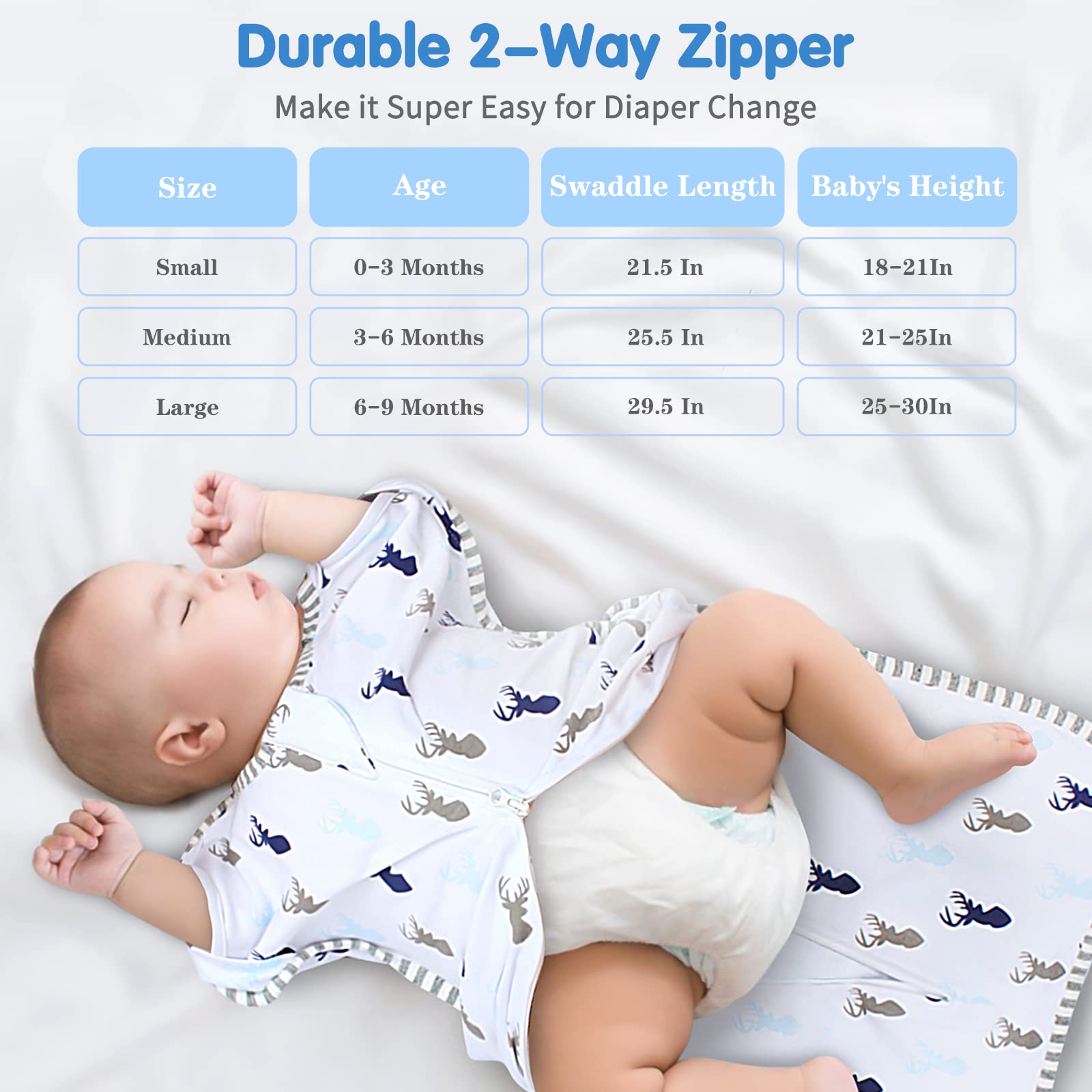 Transition Swaddle, Infant Sleep Sack 0-3 Months Arms up Swaddle 2-Way Zipper 100% Cotton Arms in/out, 0.8 Tog Baby Swaddle Newborn Sleep Sack for Boys Girls, 2-Pack Transitional Swaddle Sack (Small)