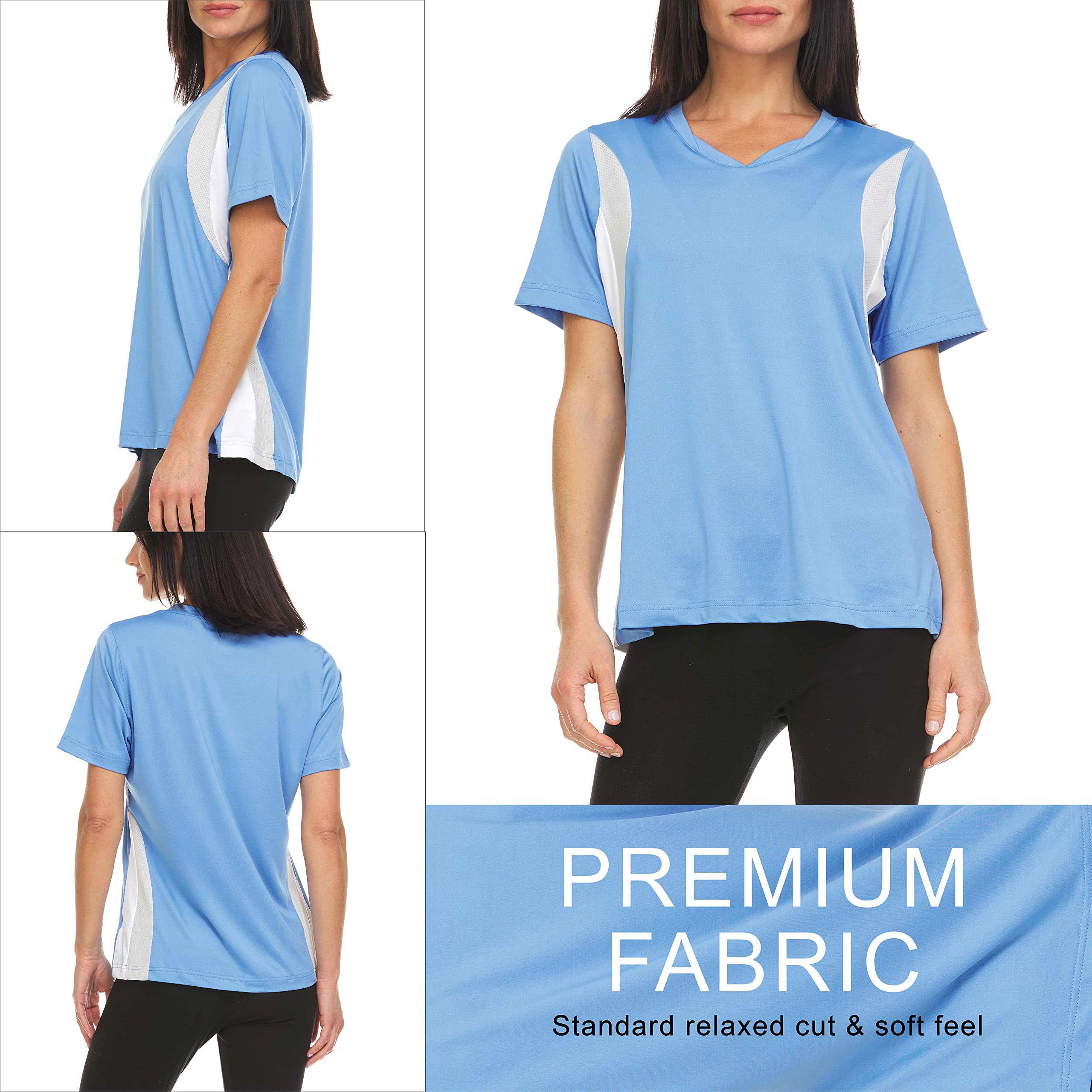 Women's Short Sleeve V-Neck T-Shirt Loose fit Activewear Dri-Fit Moisture Wicking Workout Yoga Top (Available in Plus)
