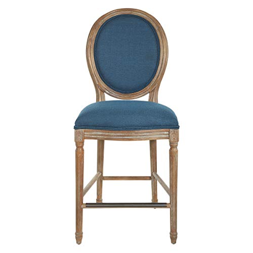 OSP Home Furnishings Lillian Counter Stool with Azure Fabric in Brushed Frame K/D 26"