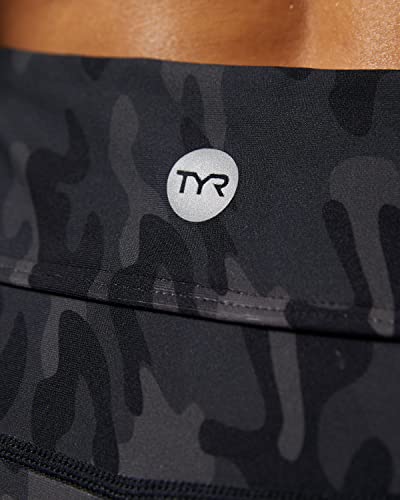 TYR Women's Durafast Elite Casey Swim Boyshort, Black Camo, 10