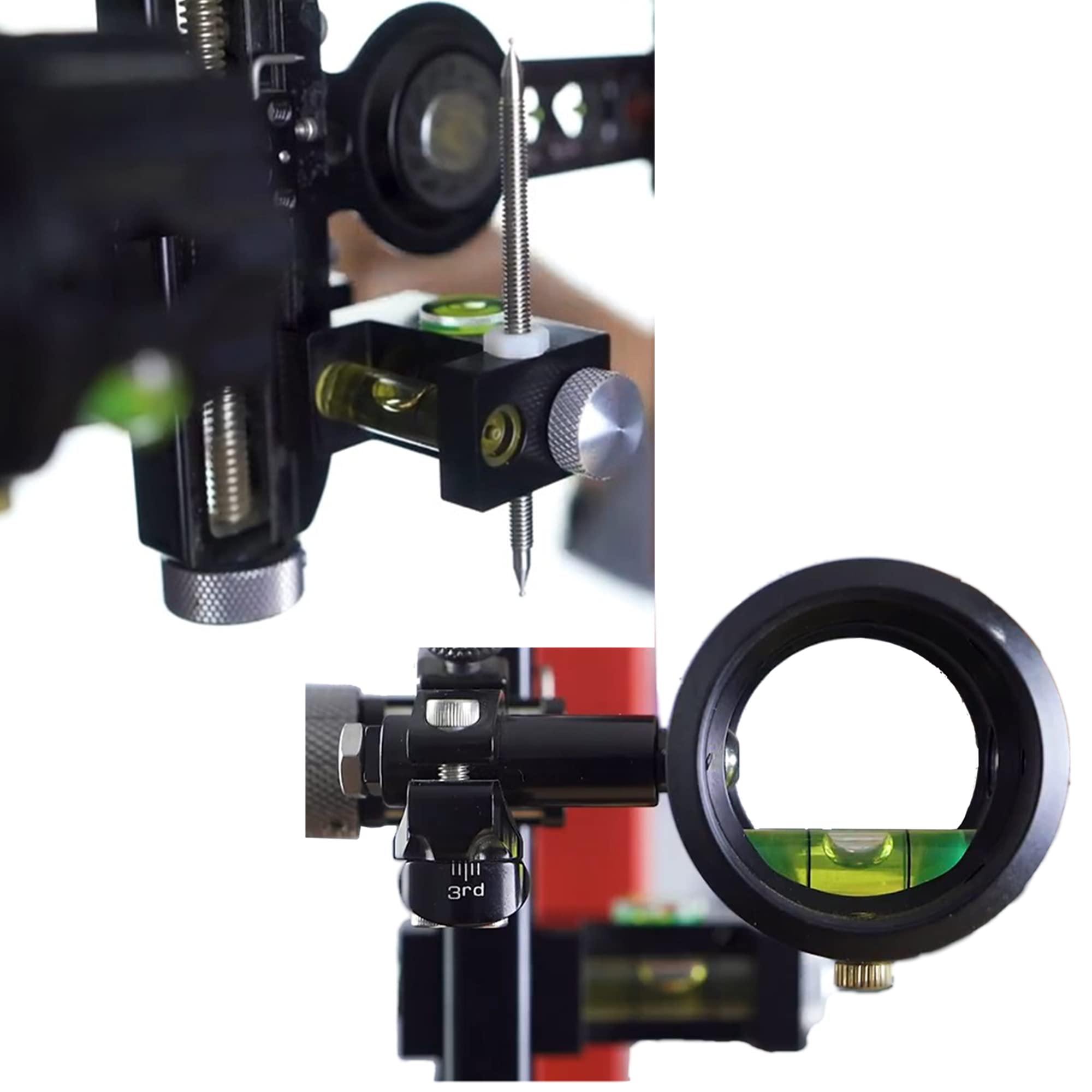 SOPOGER Archery 3rd Axis Bow Sight Level Adjustment Tuning Leveler Target Mounting Leveling Tool Combo Kit Archery Shooting Accuracy Calibrator Precision Bubble Level for Compound Recurve Bow Sight