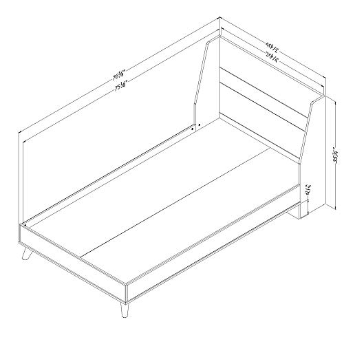 South Shore Yodi Complete Bed-Twin-Soft Elm and Pure White