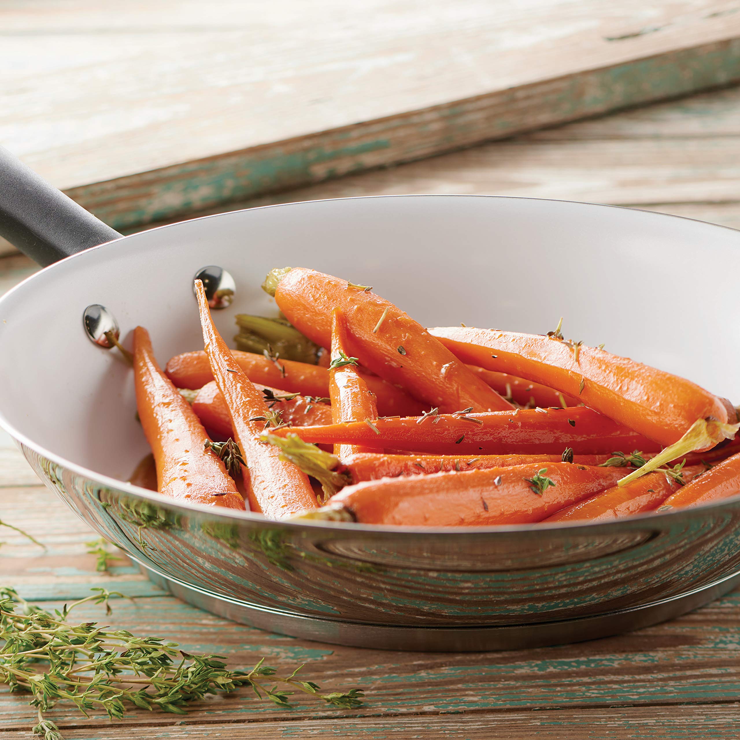Tramontina Fry Pan Set Stainless Steel Ceramic Interior Duo 2 Pk - 10 in and 12 in, 80154/070DS