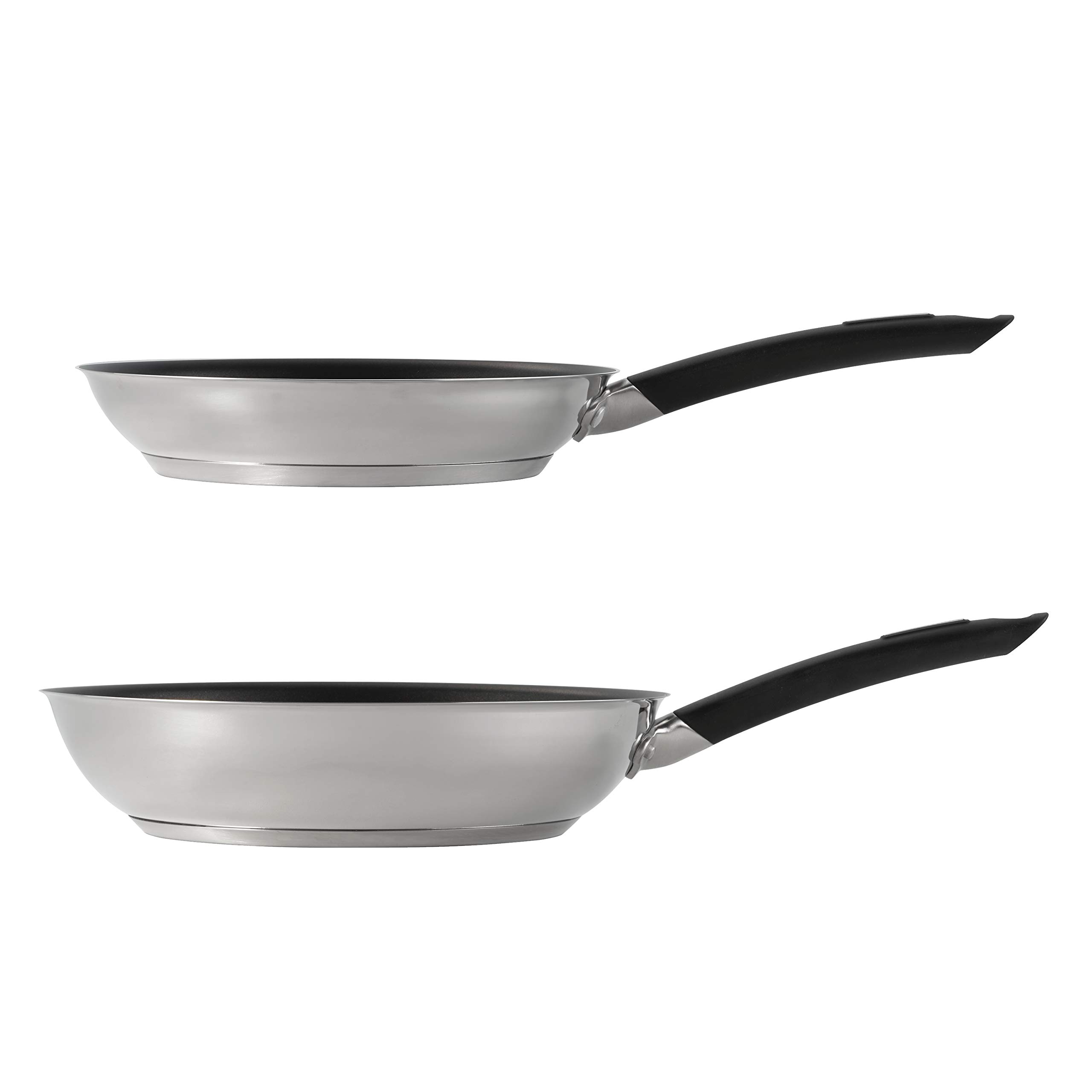 Tramontina Fry Pan Set Stainless Steel Nonstick Interior Duo 2 Pk - 10 in and 12 in, 80154/066DS