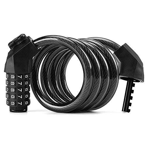 ZMYDZ Bicycle Lock Bicycle Five Digit Code Lock Thick Steel Cable Aluminum Alloy Waterproof Antirust Mountain Bike Lock Anti Theft Chains Lock Bike Lock